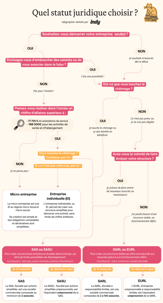 Choisir son statut juridique : infographie et conseils