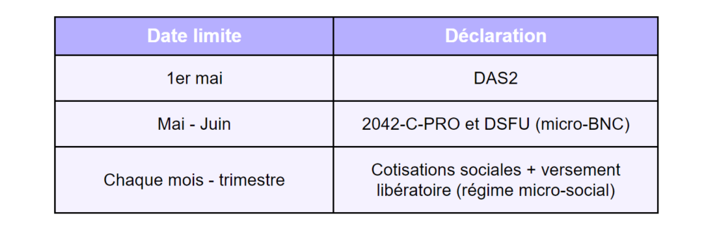 Déclarations à ne pas oublier en Micro-BNC | Le Blog d'Indy