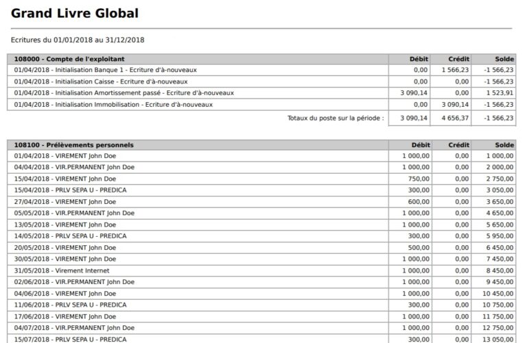Grand livre comptable en entreprise individuelle : le guide 2025