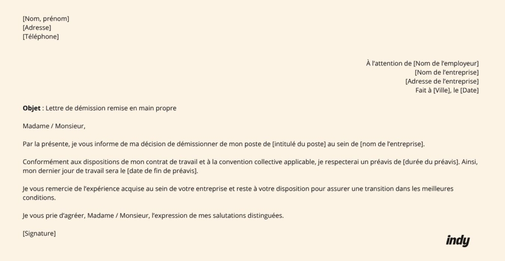 Lettre de démission remise en main propre : les étapes clés